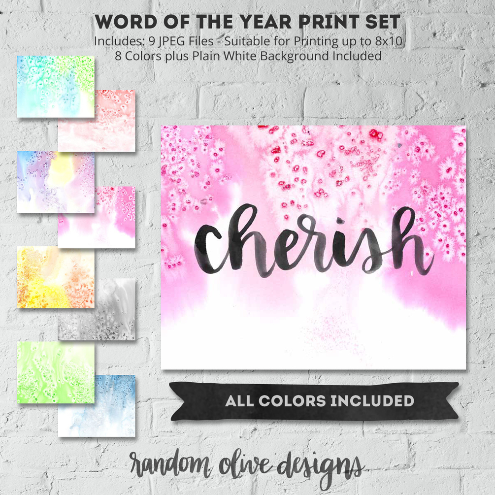 Word of the Year Print: Cherish - MultiColor Bundle