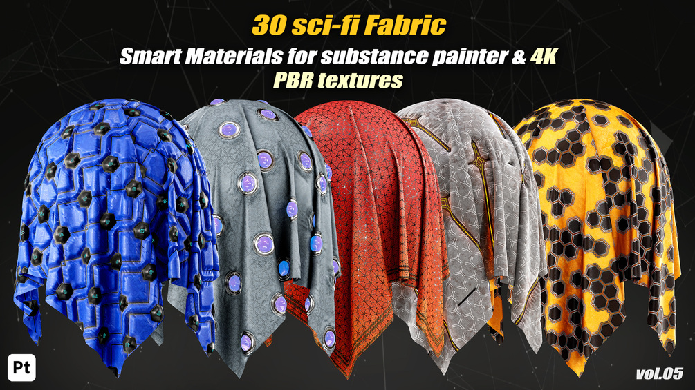 30 SCI FI Fabric Smart Materials For Substance Painter & 4K PBR ...