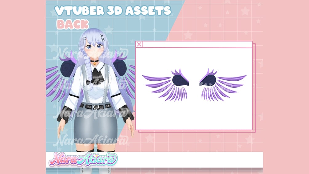 3D Vtuber Assets Snail House Wings vroid commission, 3D assets ready to ...