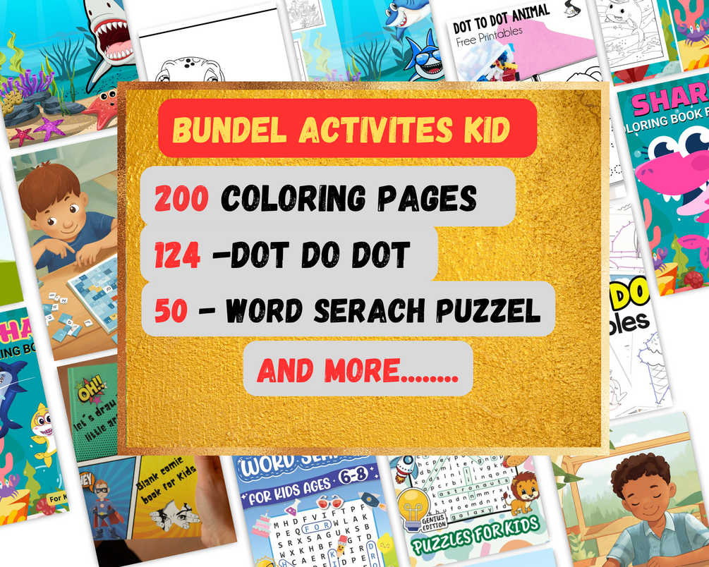 SET OF EDUCATIONAL / 200 Activites Book for Kids/ "pdf instant download"