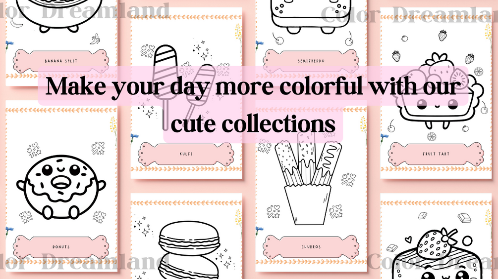 Color Your Desserts | 50 Coloring Pages | Digital Download