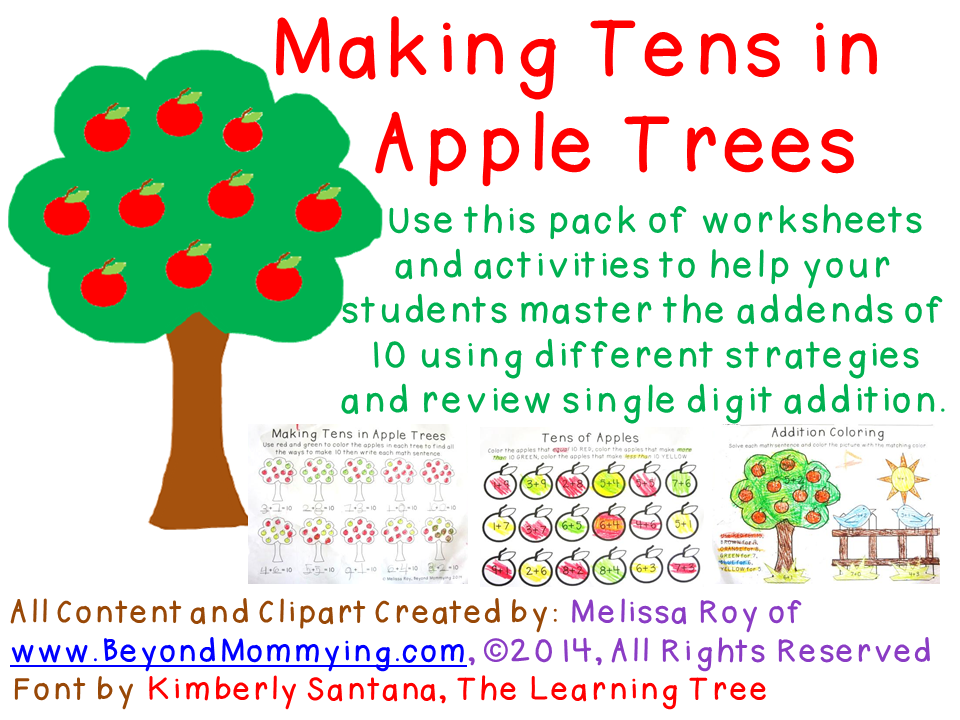 Making Tens in Apple Trees Adding Tens Activities