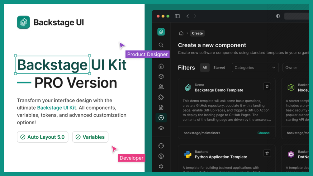 Backstage UI Kit — PRO Version
