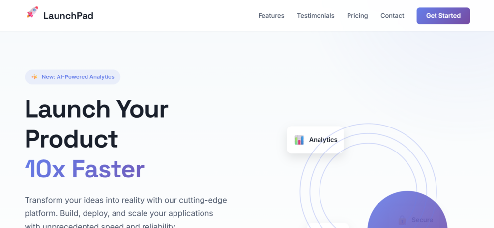 LaunchPad – Startup Landing Page Template