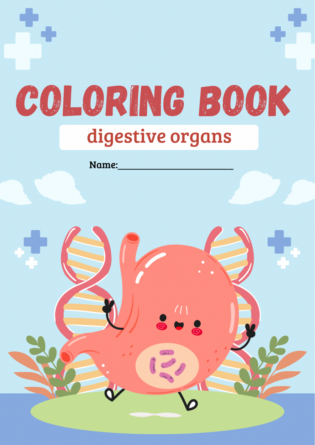 Coloring book digestive organs