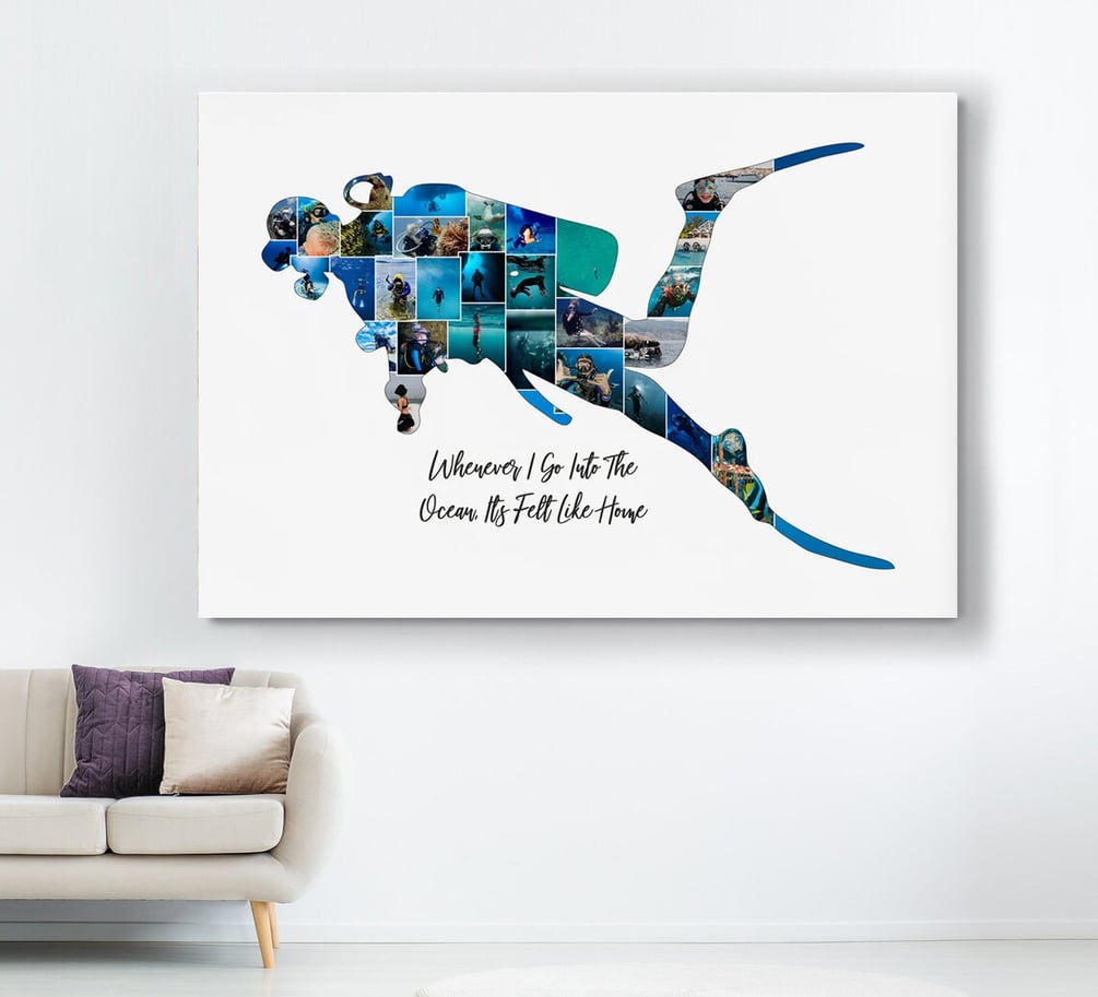 Custom Scuba Diving Photo Collage | Canvas Art | Wall Art