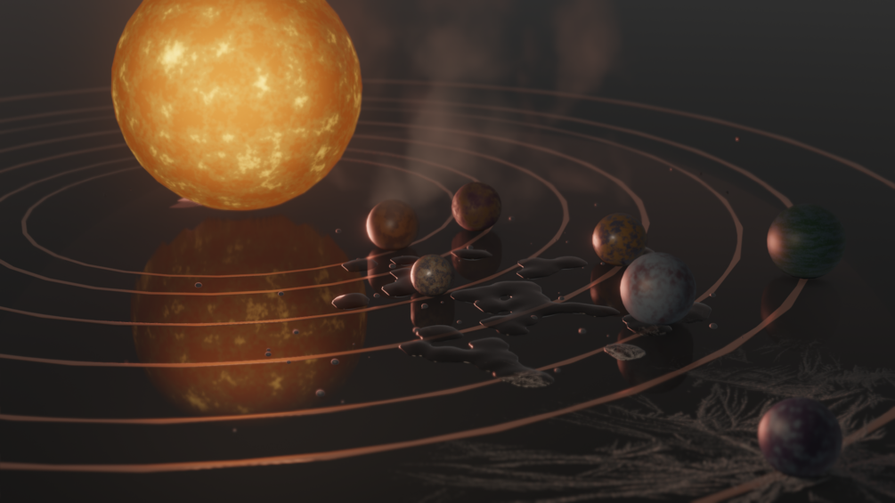 Animated recreation of the famous Trappist-1 image in Blender