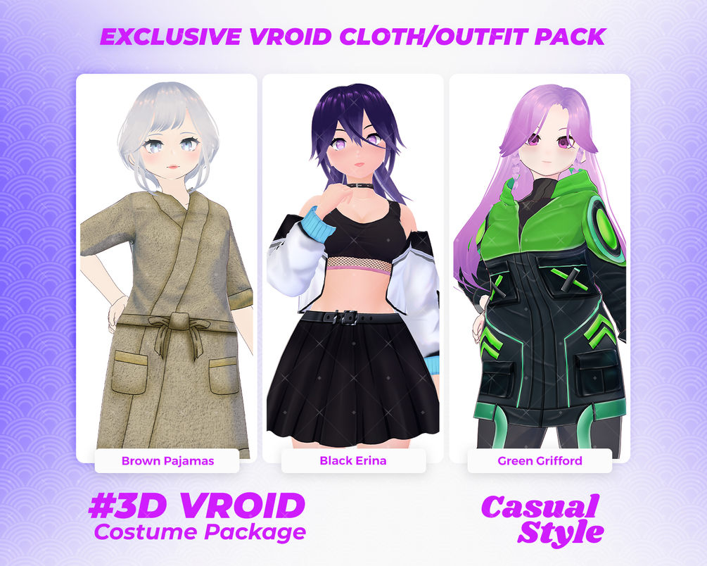 VRoid Clothing Pack, Diva Outfits, VRoid Assets, Avatar Style, Streamer ...