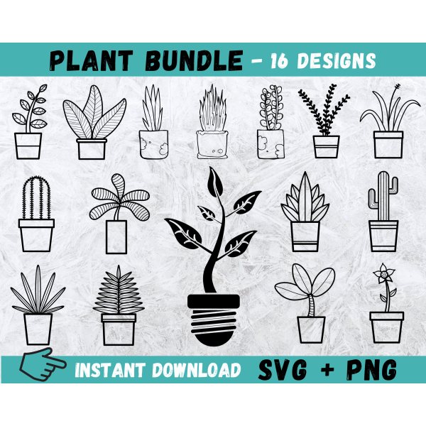 Plant SVG, Potted Plants Svg, Plants SVG, Houseplants Svg, Flower Pot ...
