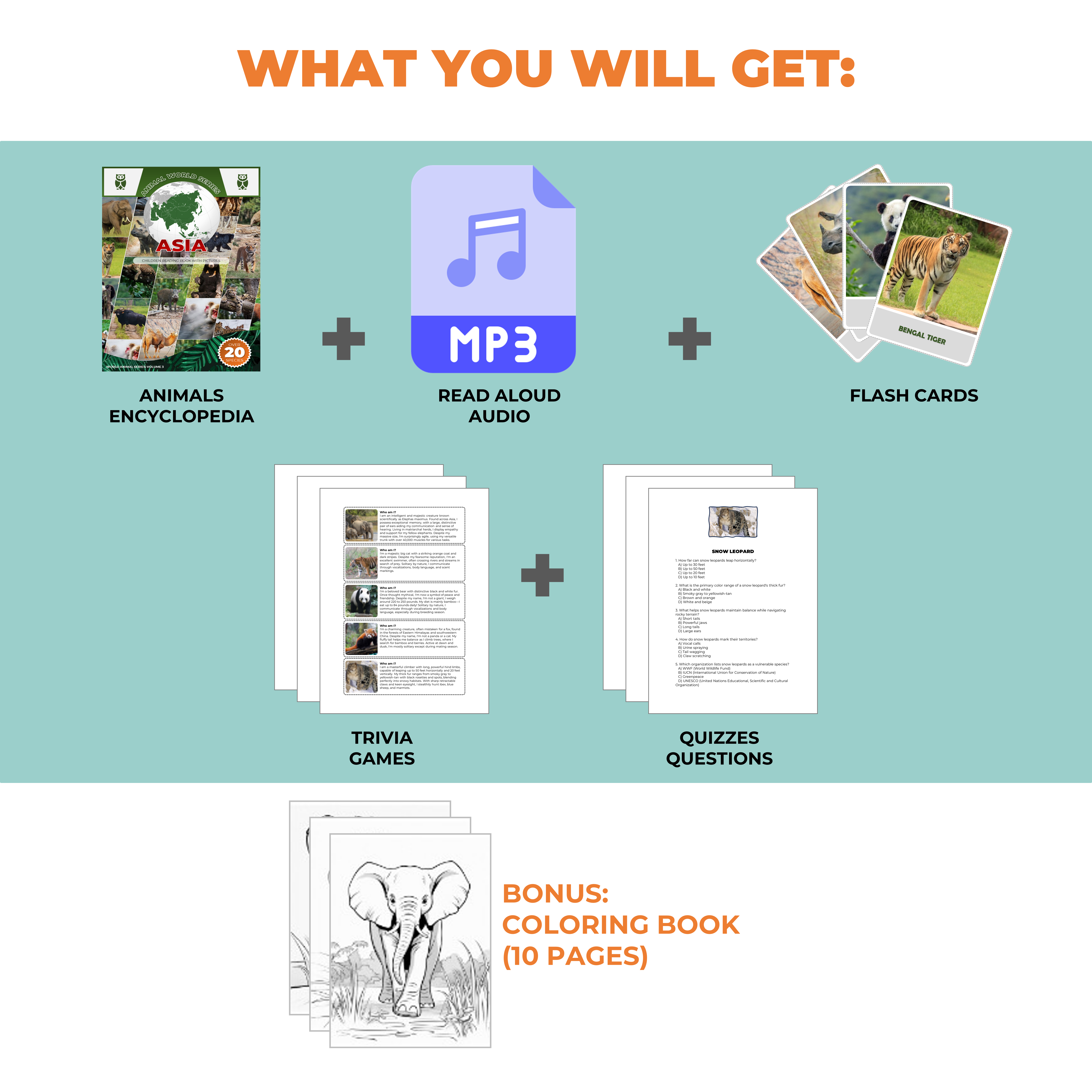 Printable Children Reading and Activity Book | Wildlife Animal World ...