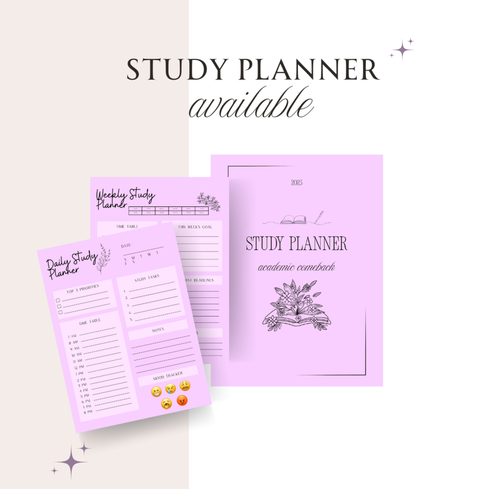 Aesthetic Study Planner - Printable PDF