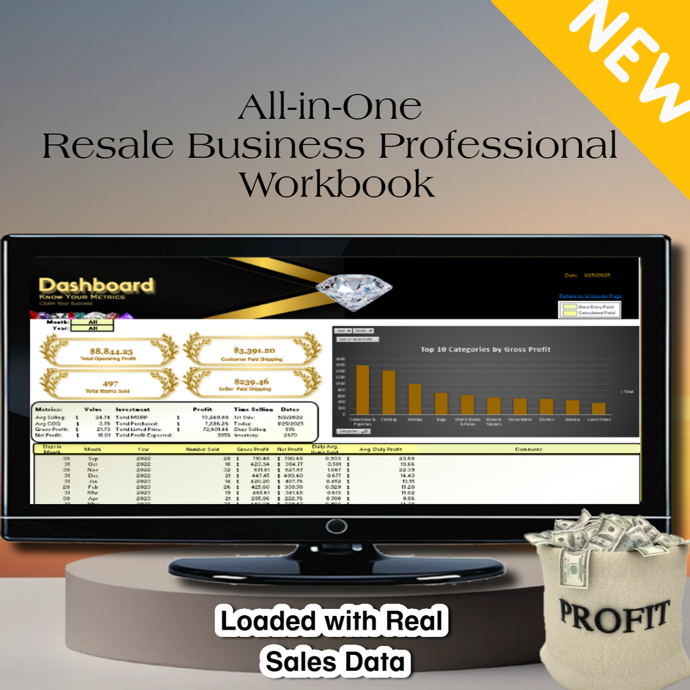 Reseller Business Professional Workbook -All-in-One Database