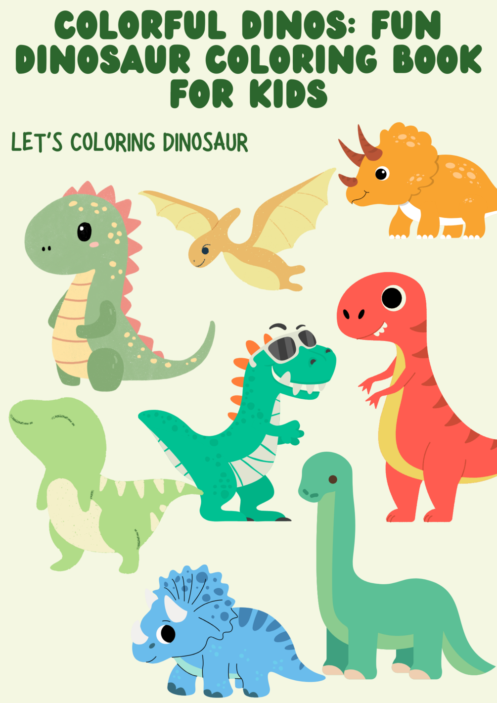 Dino Adventures 29 Page Dinosaur Coloring Book for Kids
