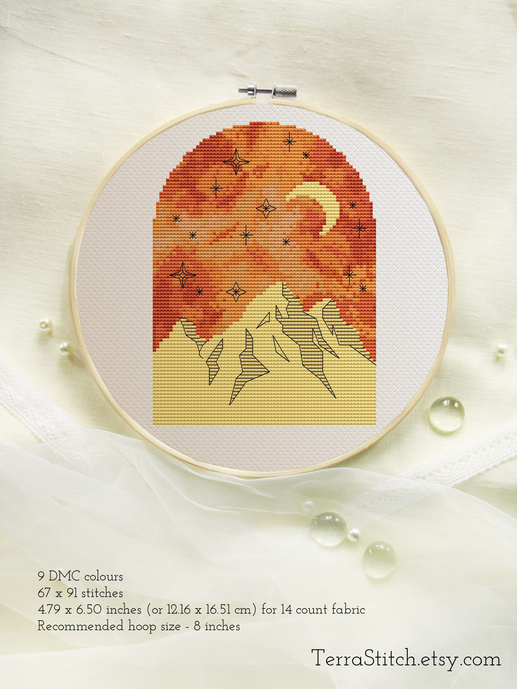 Mountains cross stitch pattern Modern cross stitch PDF Boho cross ...
