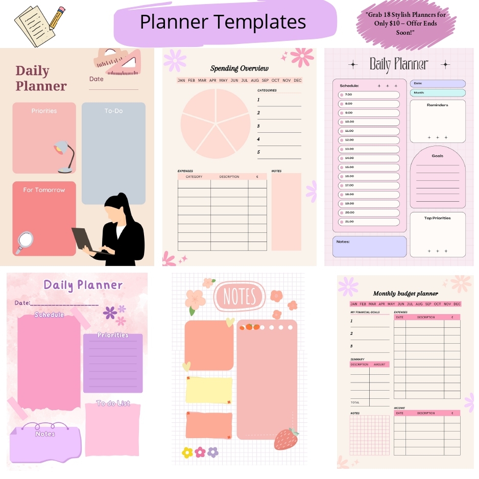 A Unique Collection of Printable Daily Planner Templates | Daily ...