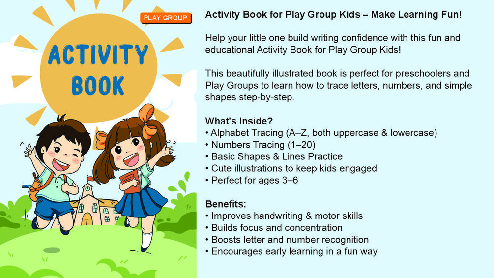 Activity Book for Play Group Kids