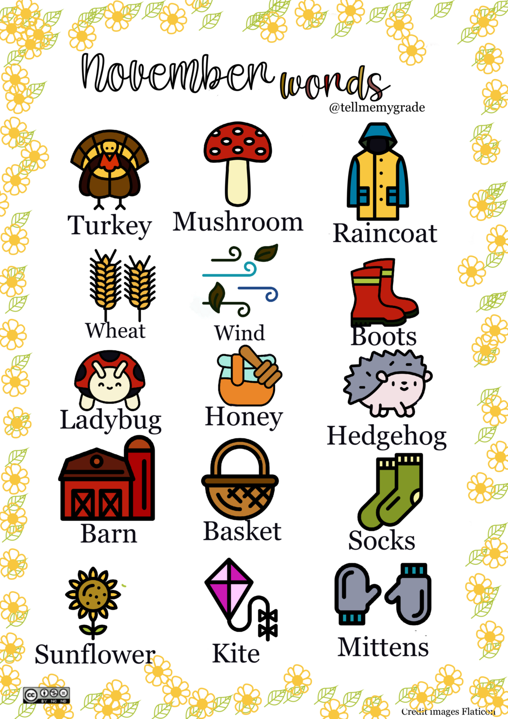 Poster November words