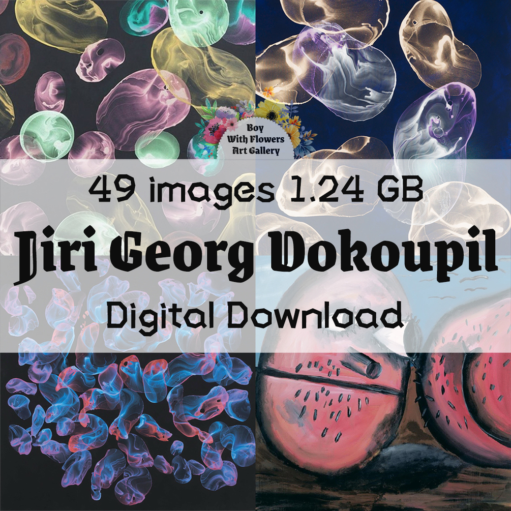 49 digital images of Jiri Georg Dokoupil paintings, people landscape ...