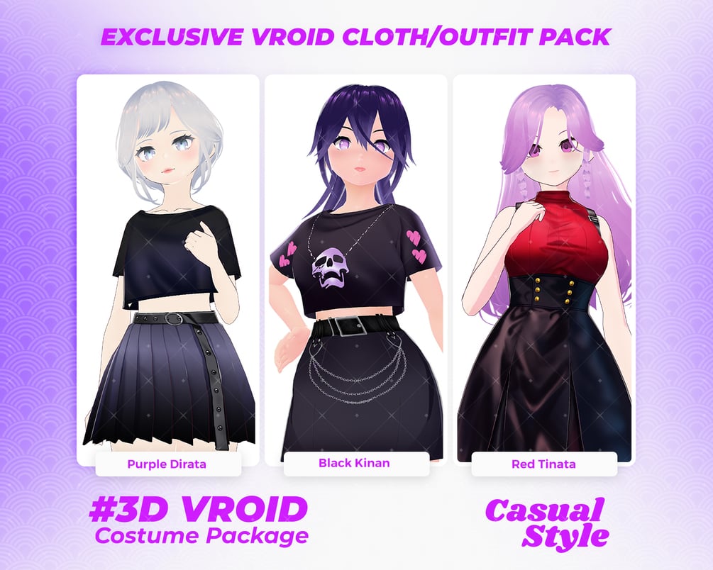 VRoid Clothing Pack, Vroid Assets, Modern Style, Vroid, Avatar Clothing ...