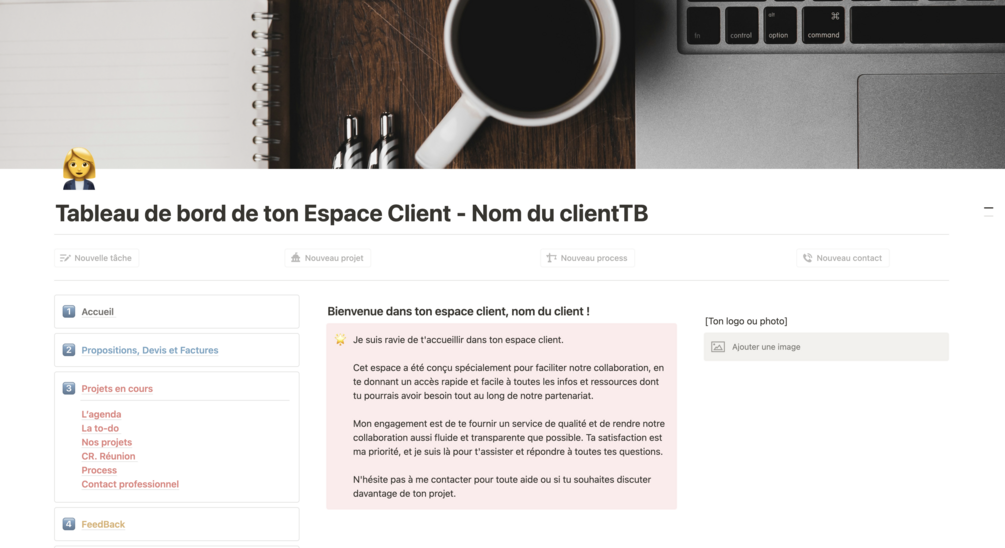 Tableau de Bord de ton Espace Client