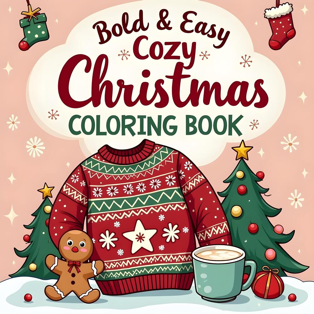 Bold and Easy Cozy Christmas Coloring Book
