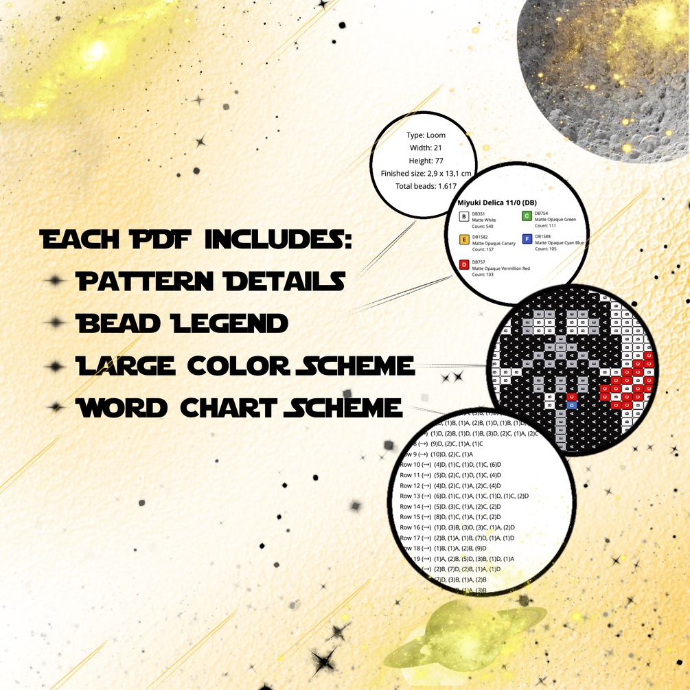 Star Wars Beaded Bracelets PDF Patterns. DIY Miyuki Delica digital ...
