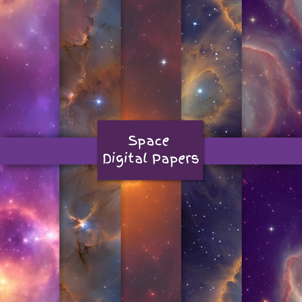 Space Digital Papers Seamless Patterns Backgrounds Textures
