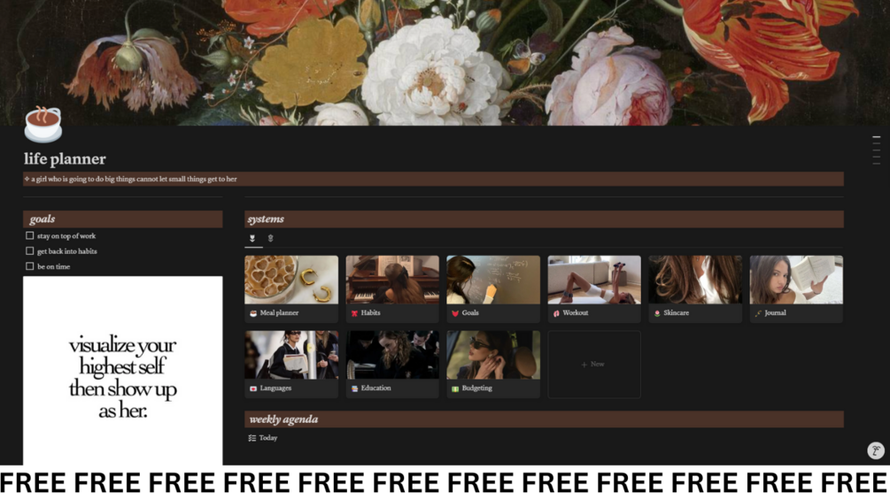 It Girl Life Planner notion template