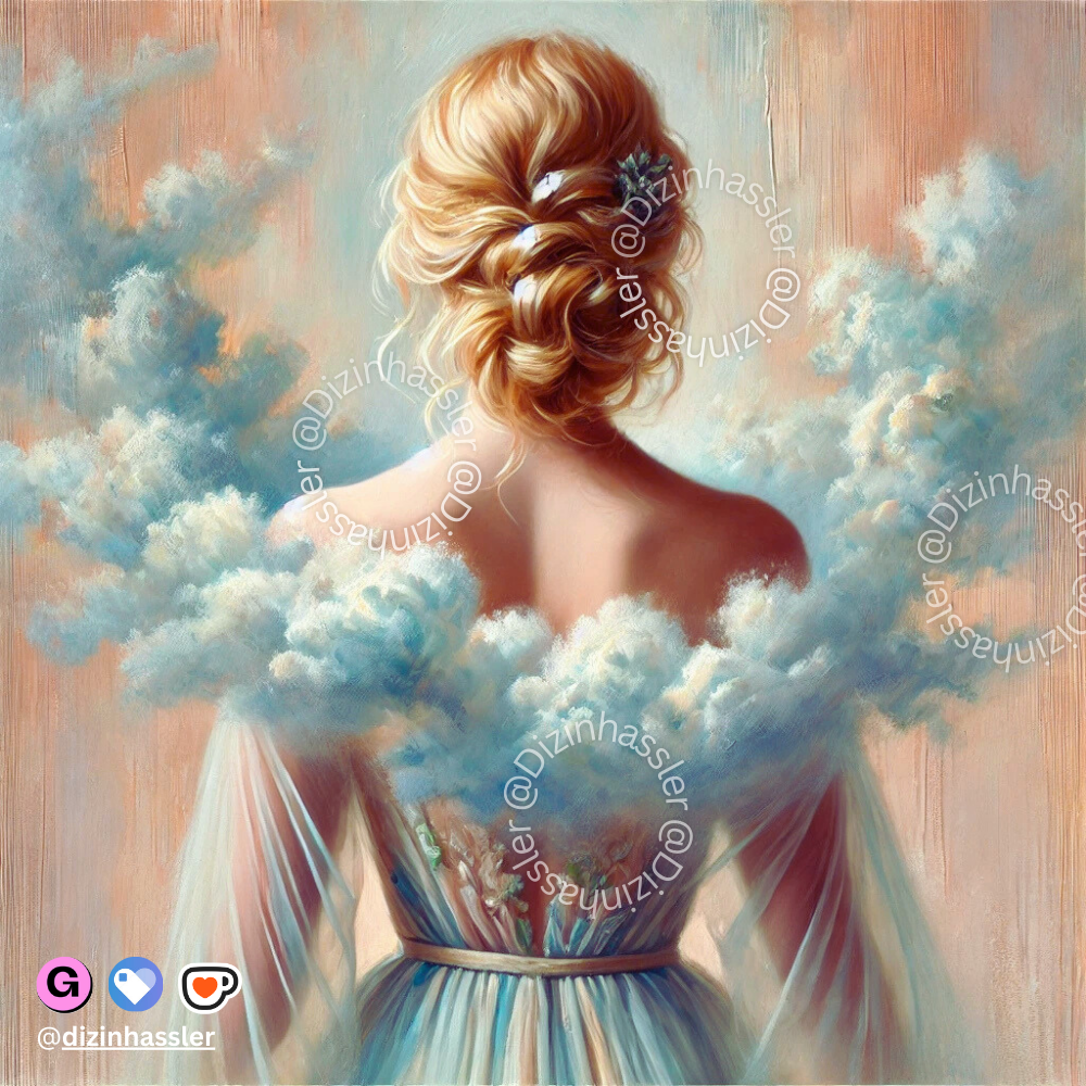 AI-Generated Dreamy Cloud Portrait: Digital Download OR Print-on-Demand Poster