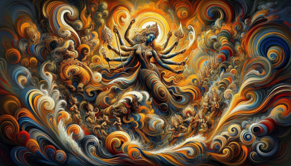 🎨 Dive into the Divine: Goddess Durga - Abstract Expressionism ...