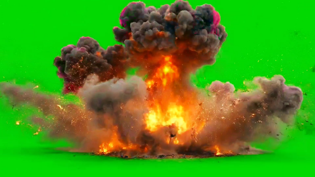 Realistic Bomb Explosion Green Screen Animation Video Footage HD