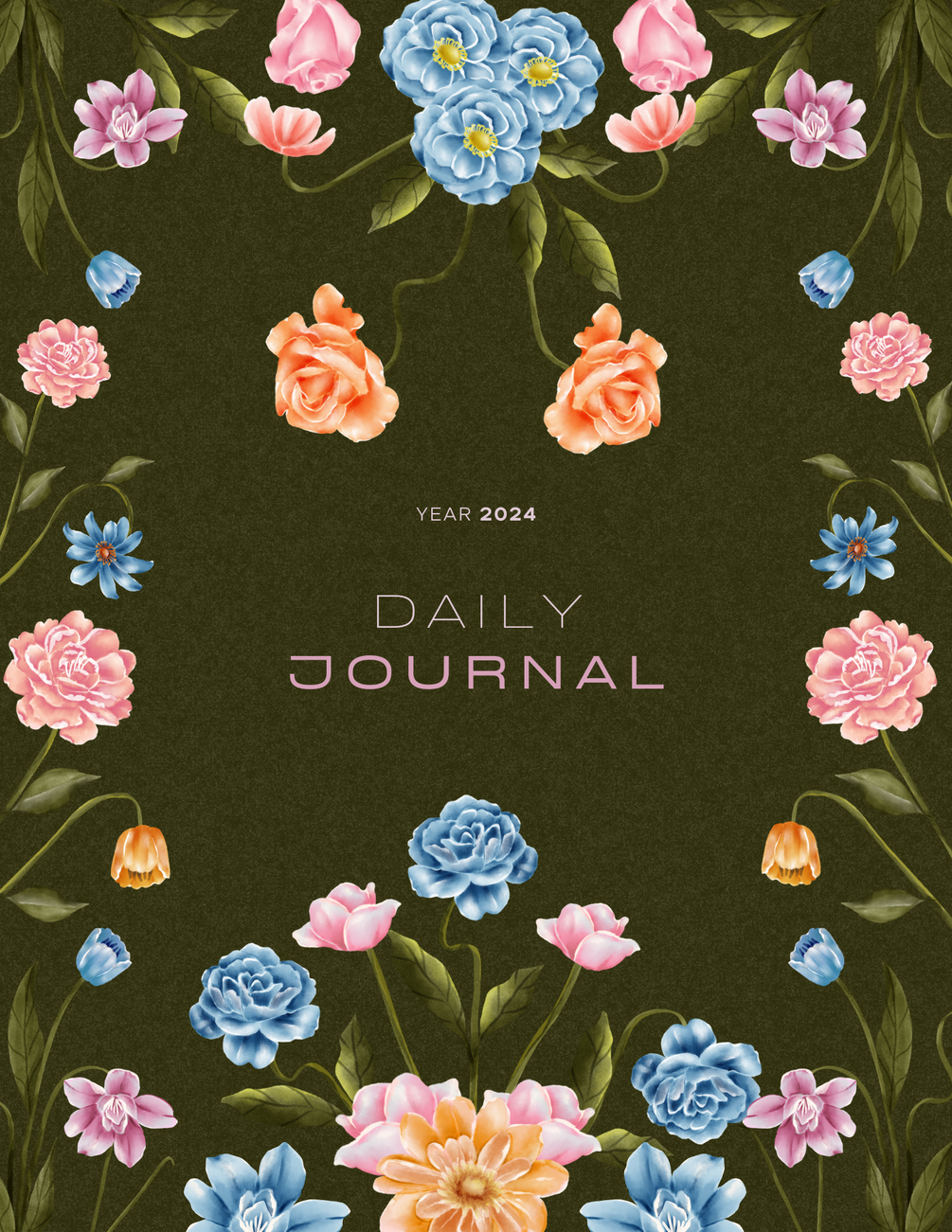 Floral themed journal with a journal planner.