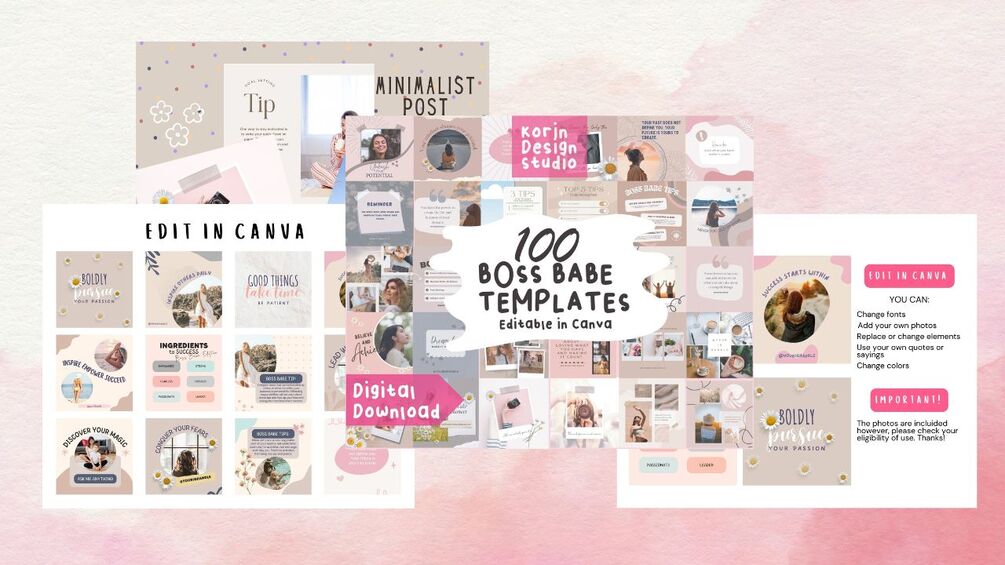 Instagram Branding Templates, Social Media Branding Kit