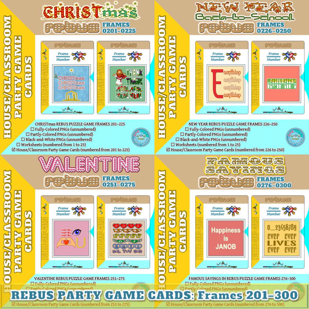 Rebus Puzzle Party Game Cards 201–300