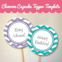 Chevron Cupcake Topper Template