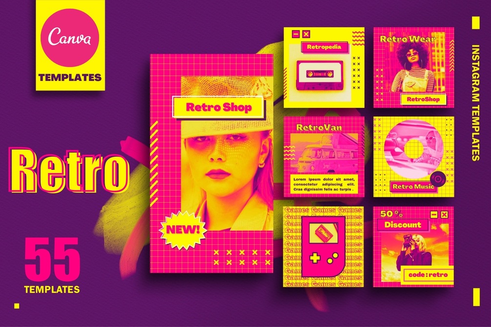 Retro Canva Instagram Templates