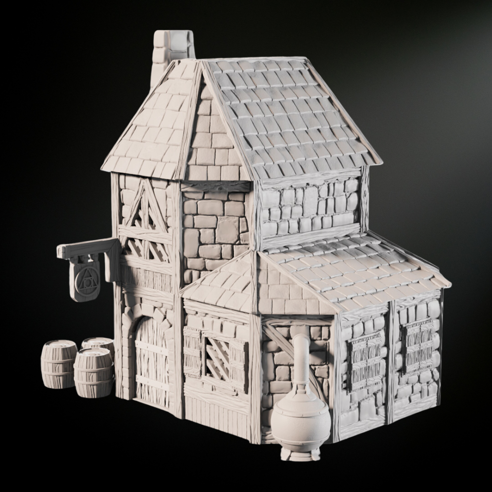 Alchemist House STL File – Fantasy Medieval Building for 3D Printing ...