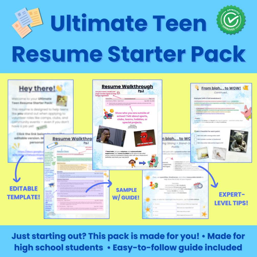 Ultimate Teen Resume Starter Pack