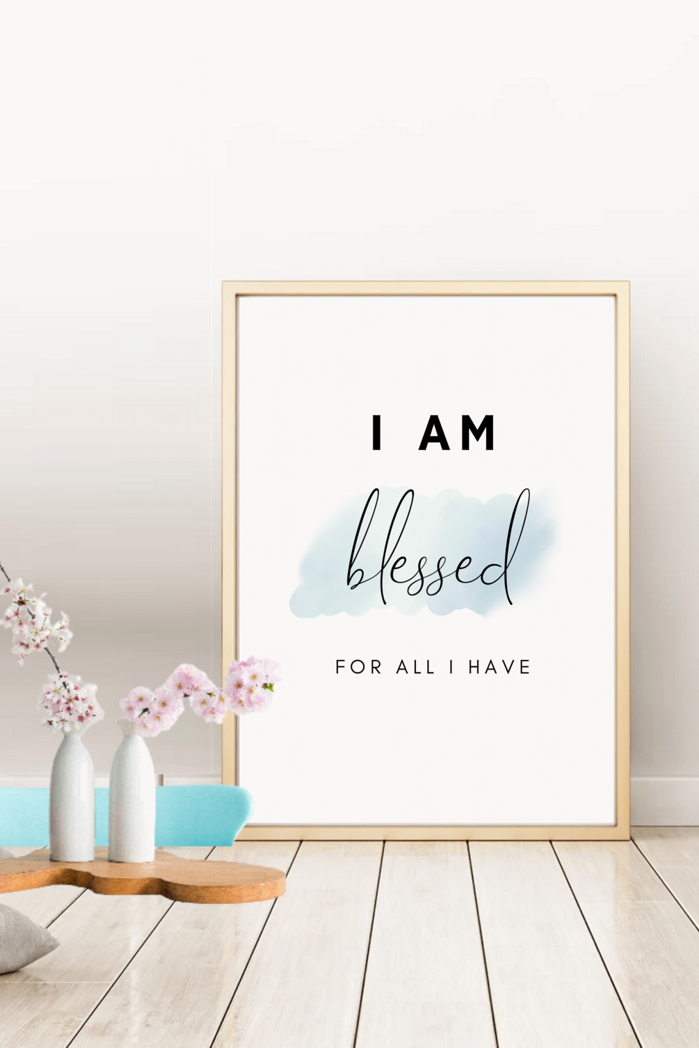 Motivational Wall Art Prints ''i am blessed for all i have'' Home ...