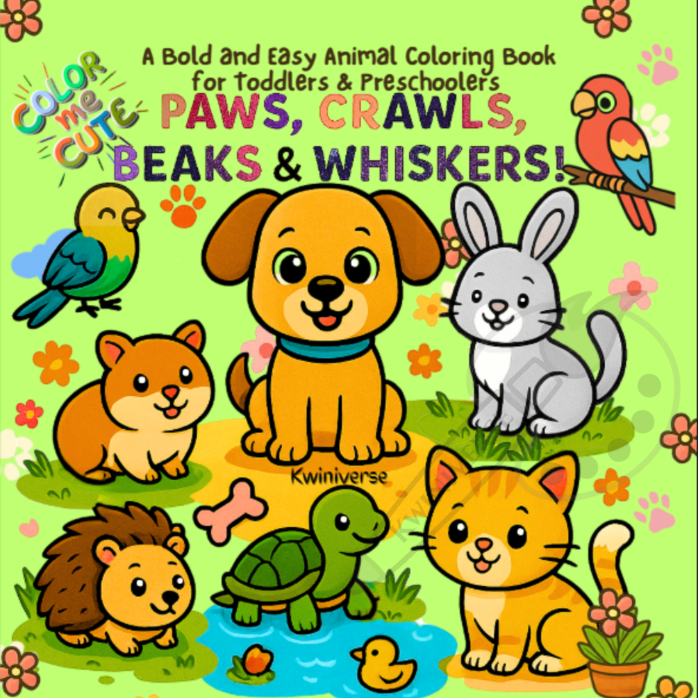 Color Me Cute – Bold and Easy Animal Coloring Pages for Little Kids ...