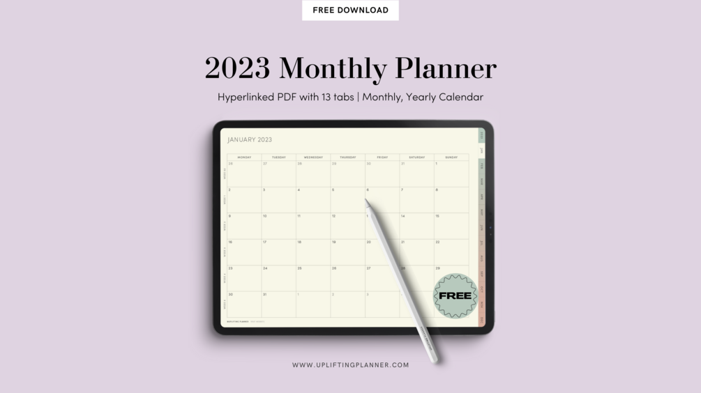 Free 2023 Monthly Digital Planner