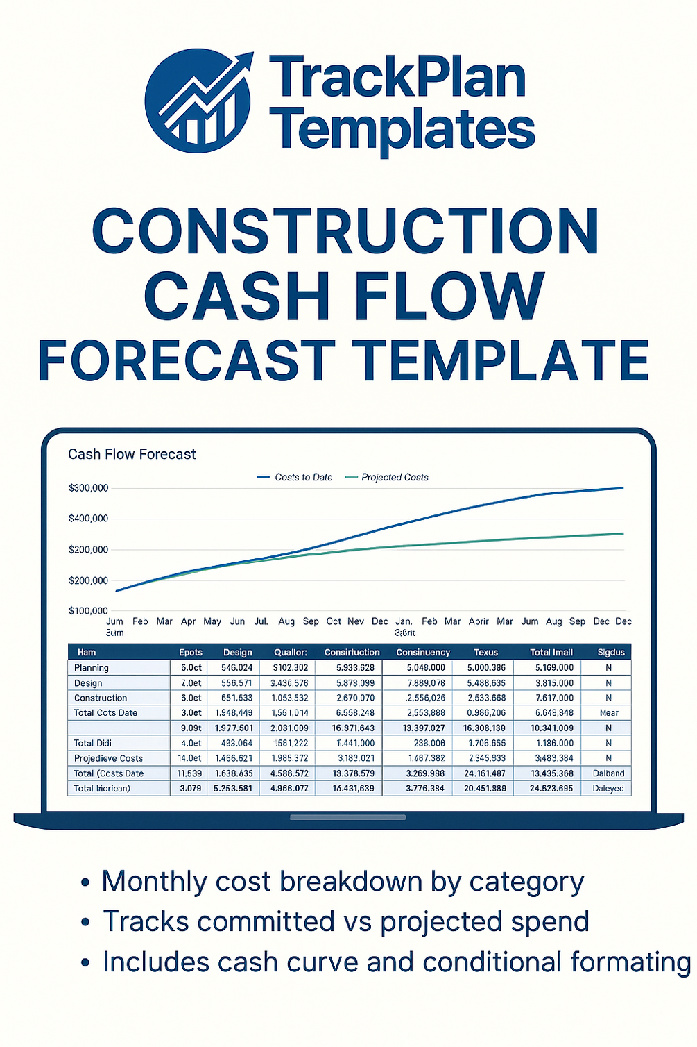 TrackPlan Construction Cash Flow Forecast Template