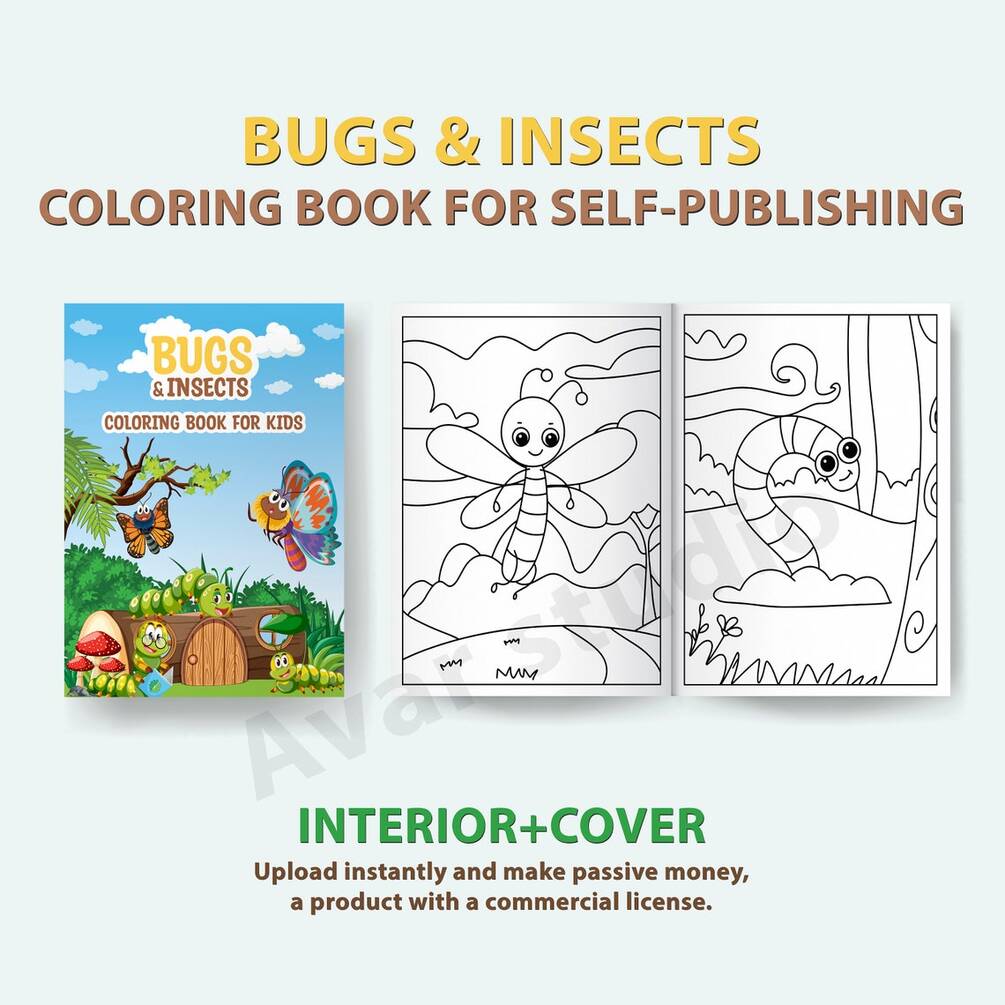 Printable Bugs and Insects Coloring Sheets Book - KDP Interior with ...
