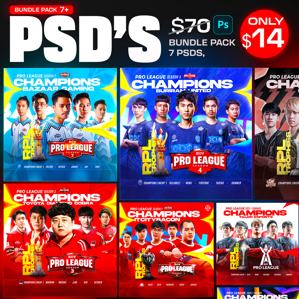 Exclusive Esports Templete Poster, 7 PSD Pack