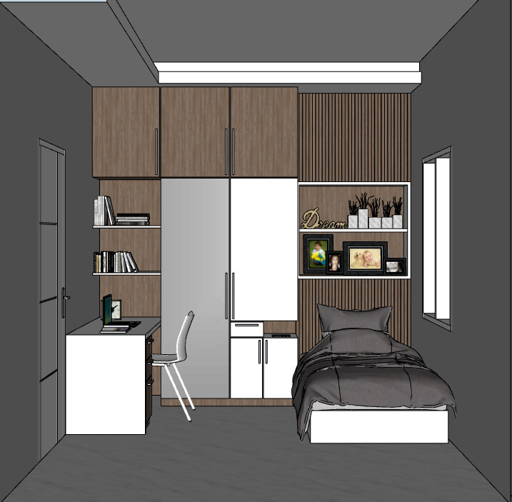 Modern 3x3 Meter Bedroom Design - SketchUp File