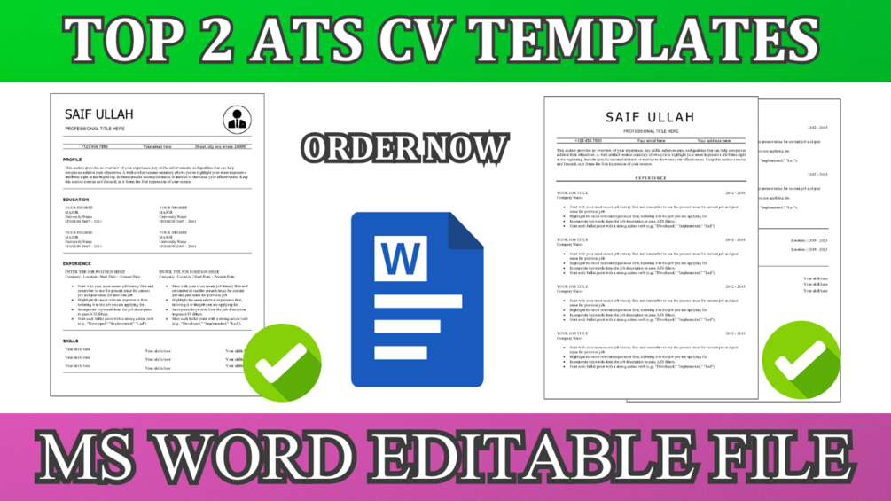 Two Editable ATS CV Templates