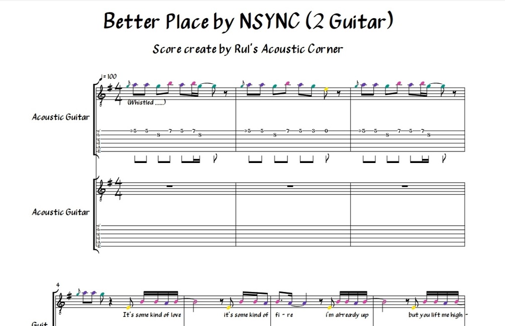 Better Place by NSYNC Justin Timberlake, 2 guitar chords lyrics tabs pdf video lesson
