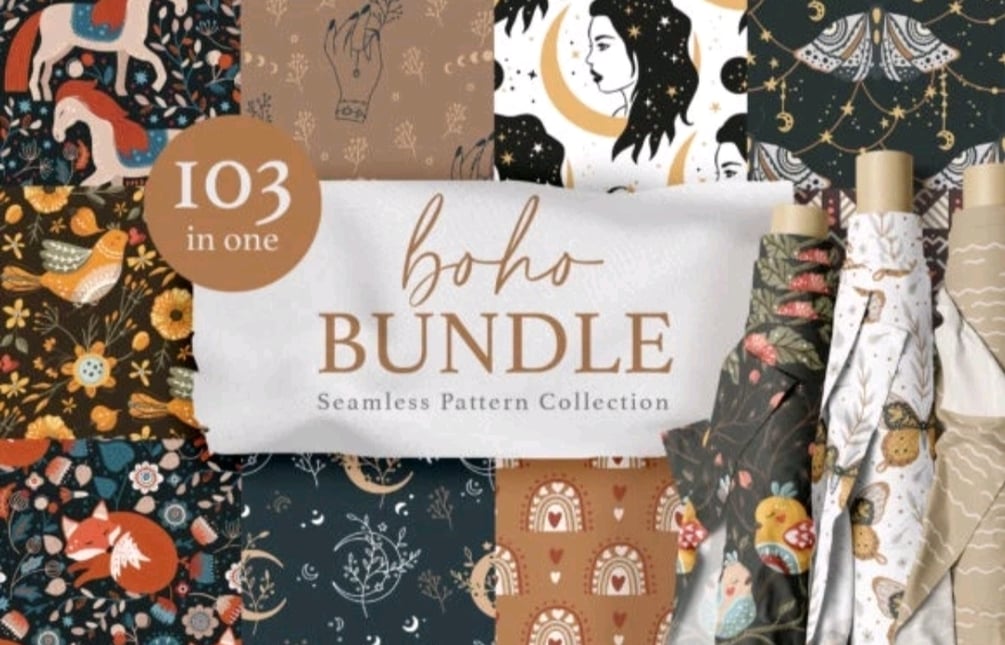 Seamless Boho Pattern Bundle