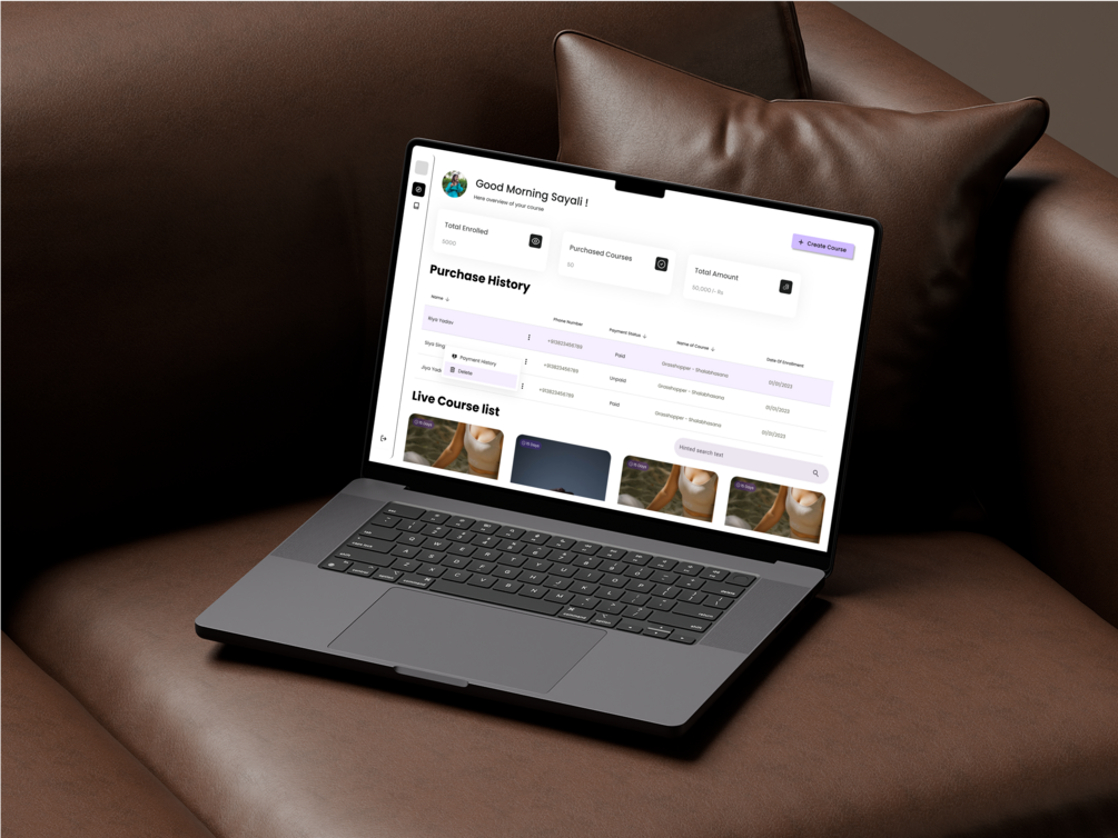 Yoga Online Course Platform UI Design