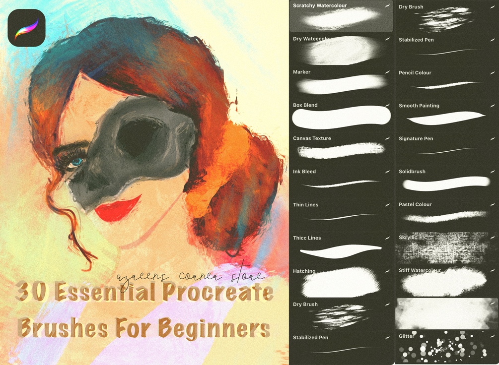 Procreate Essential Brushes for Beginners | wiccadraw's pouch